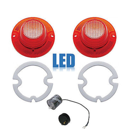 62 Chevy Impala Rear LED Back Up Light Lamp Lenses & Flasher w/ Gasket ...