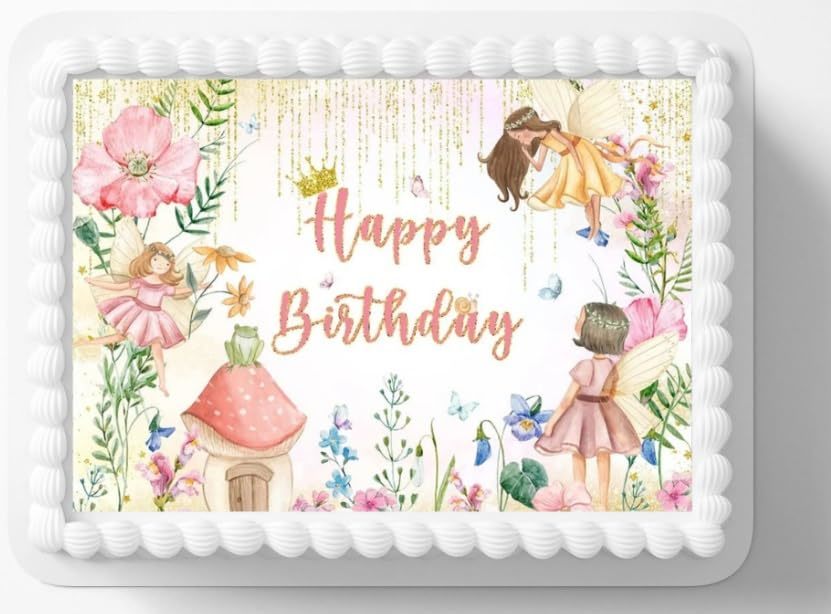 Fairy Fairies Edible Image Cake Topper Birthday Cake Topper Frosting ...