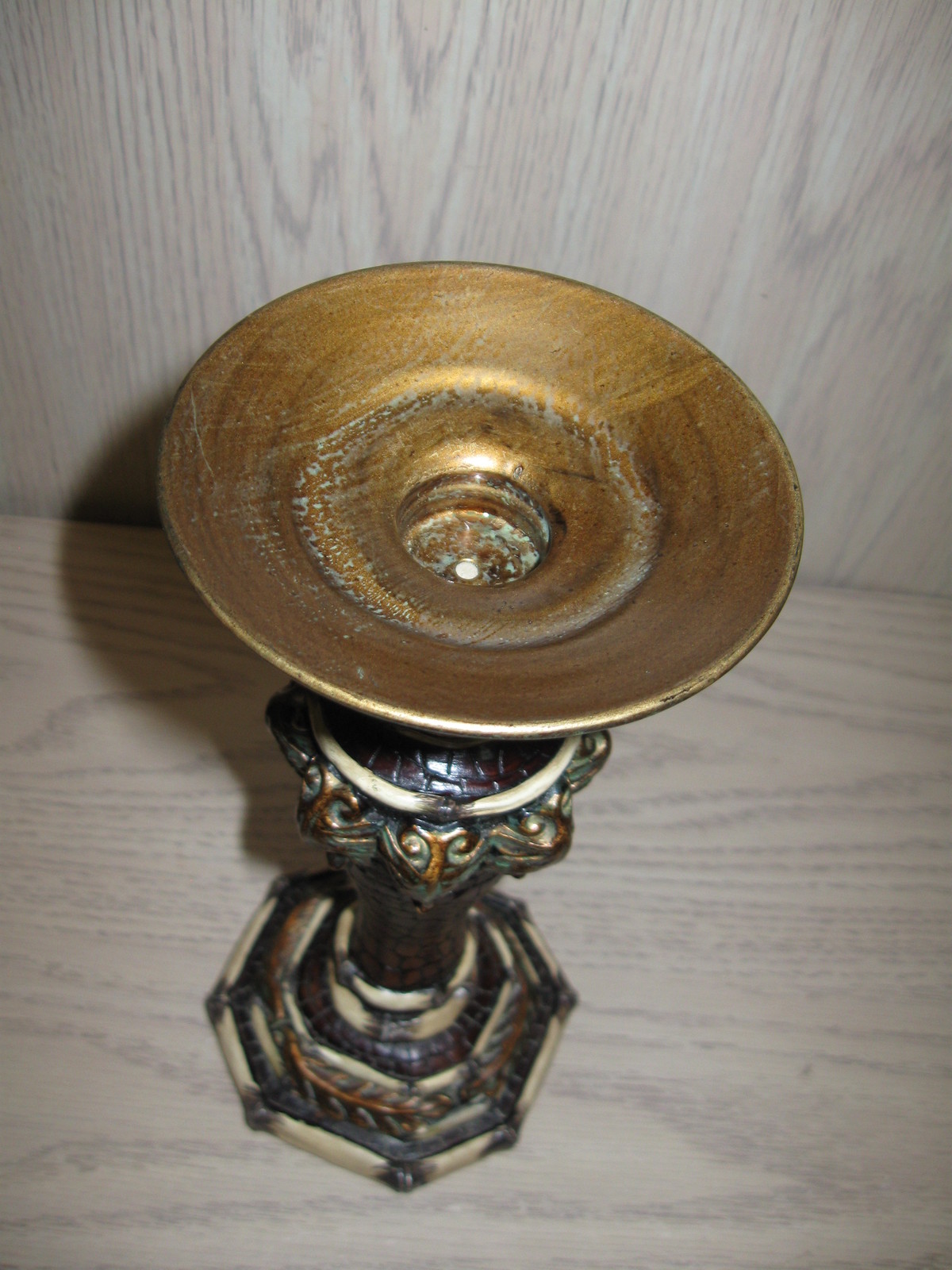 Snake Skin Look Candle Holder Candle Stick Rust Burgundy Color with ...