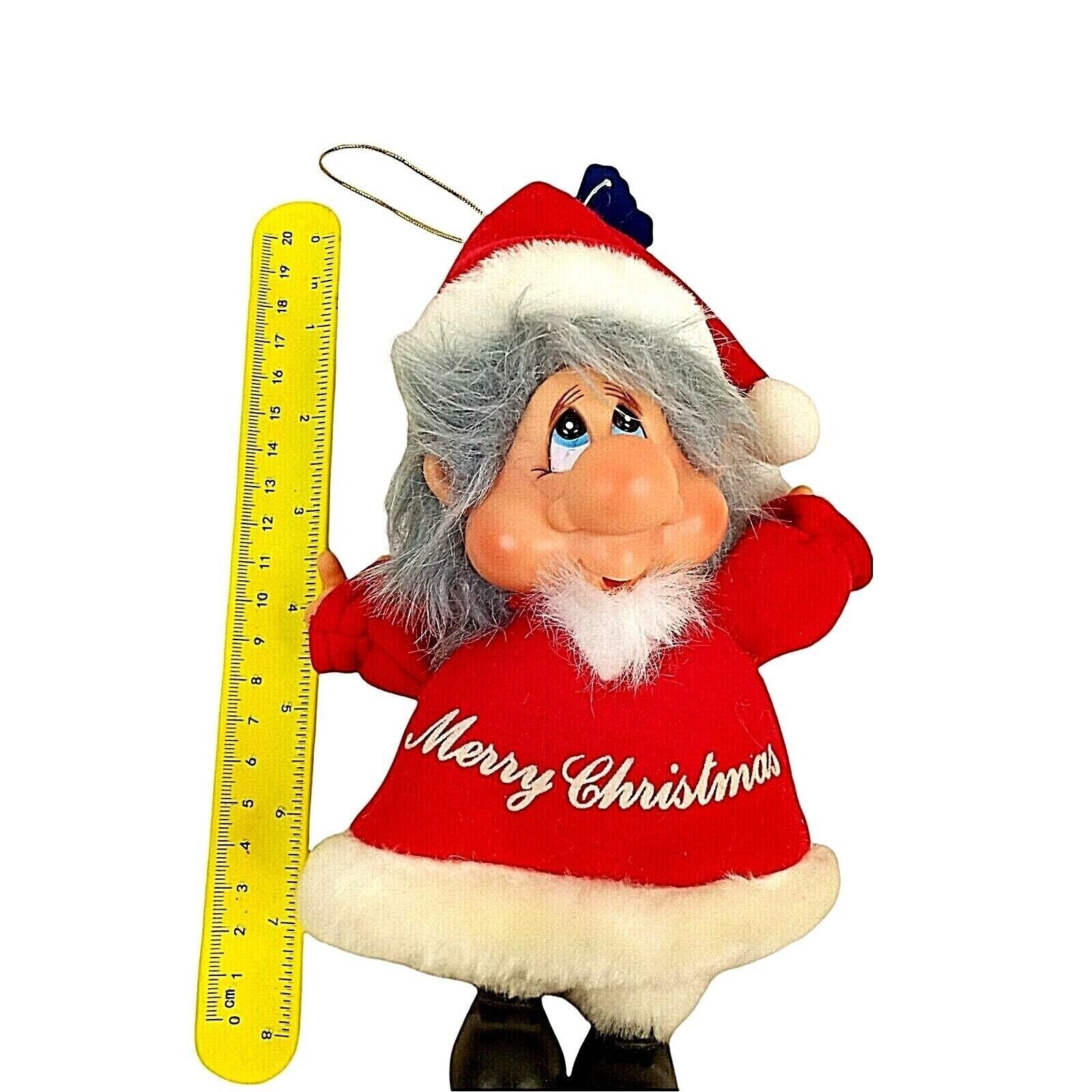 Vintage Christmas Troll Elf Gnome Applause Hanging Ornament Gray Hair ...