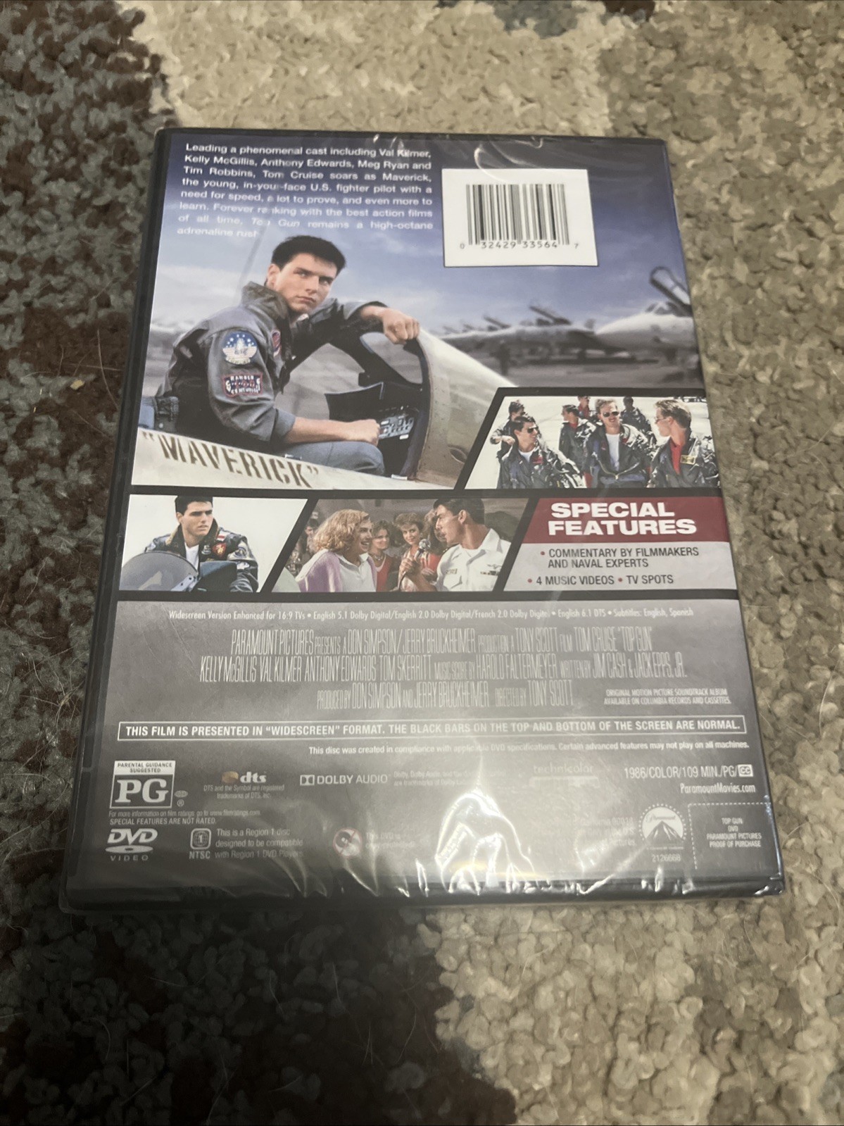 Top Gun (DVD, 1986) New Sealed Tom Cruise Val Kilmer Revised Cover Art ...