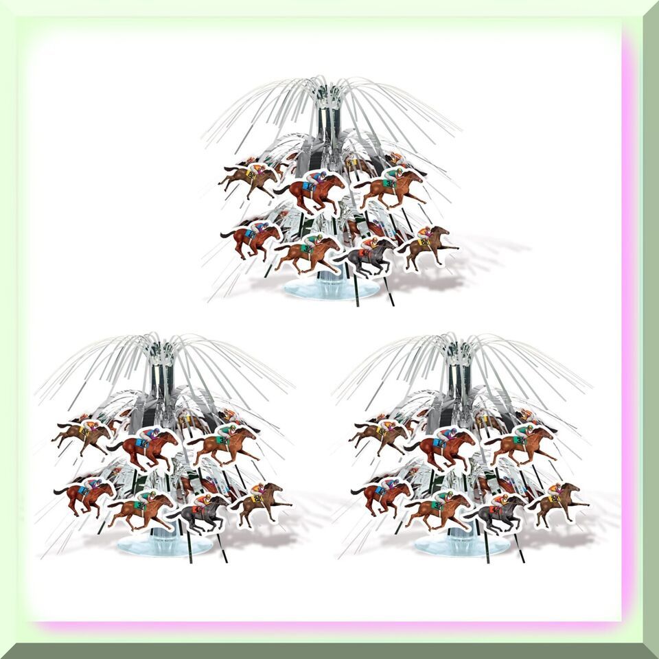 Derby Delight Tabletop Trio: Jockey Horse Racing Centerpieces for Your ...