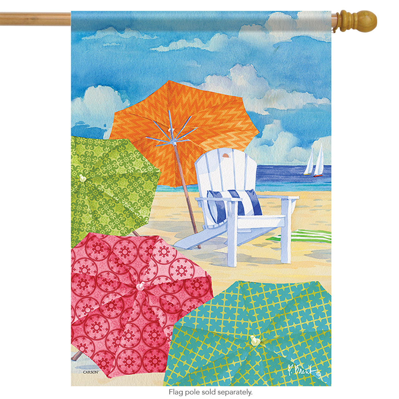 Sunnyside Umbrellas Summer House Flag- 2 Sided Message, 28" x 40" - Flags