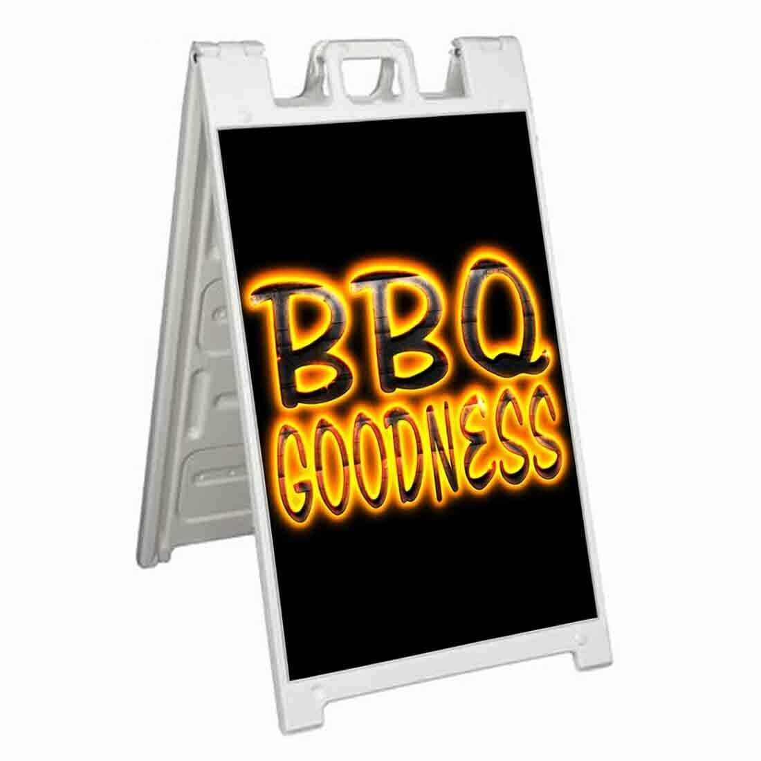 BBQ GOODNESS Signicade 24x36 Aframe Sidewalk Sign Banner Decal BARBEQUE ...
