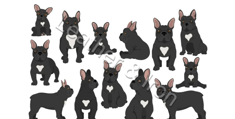 New French Bulldog Black Poses Dog Vinyl Checkbook Cover - ID ...
