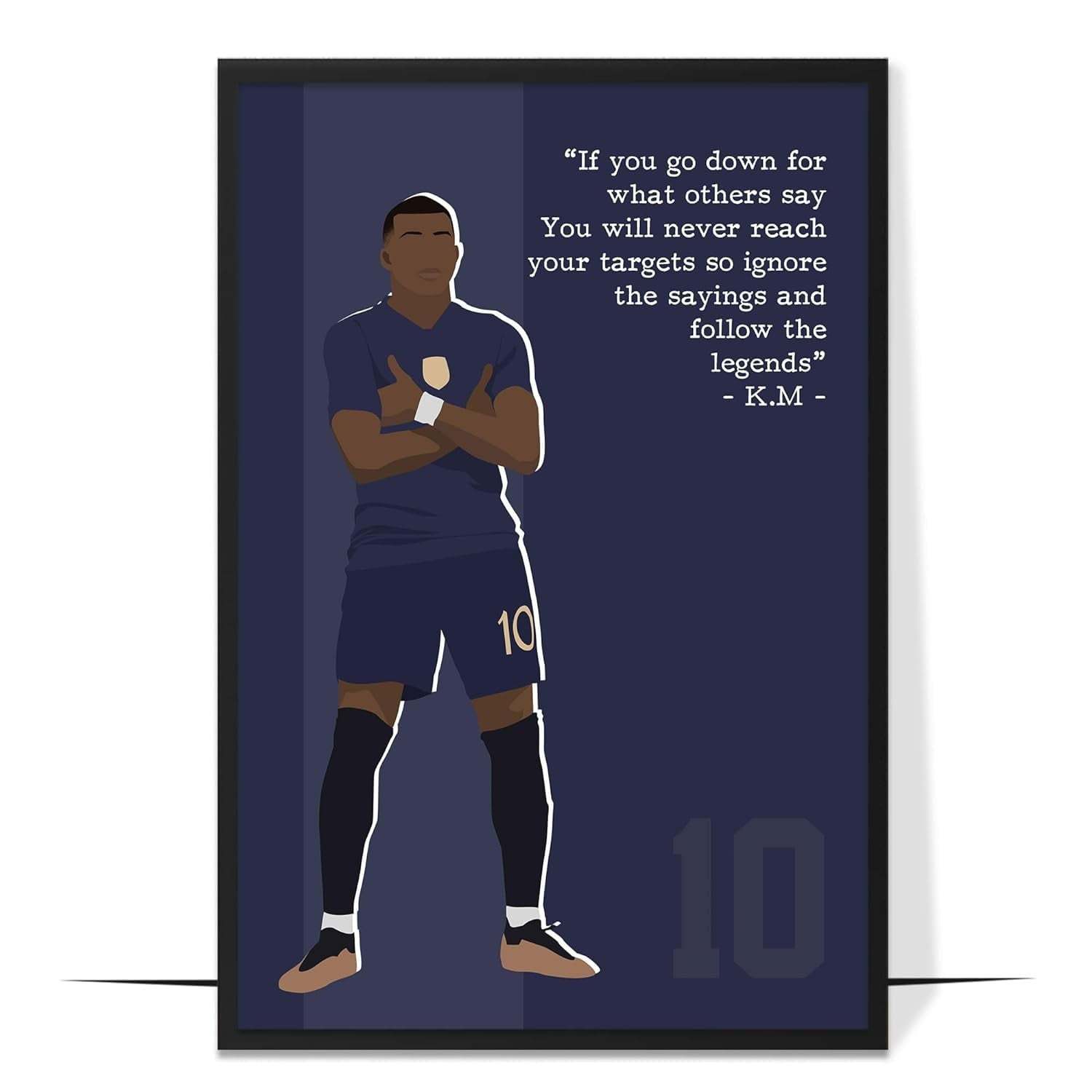 Kylian Mbappe Inspirational Quotes Wall ArtSports Motivational Art ...