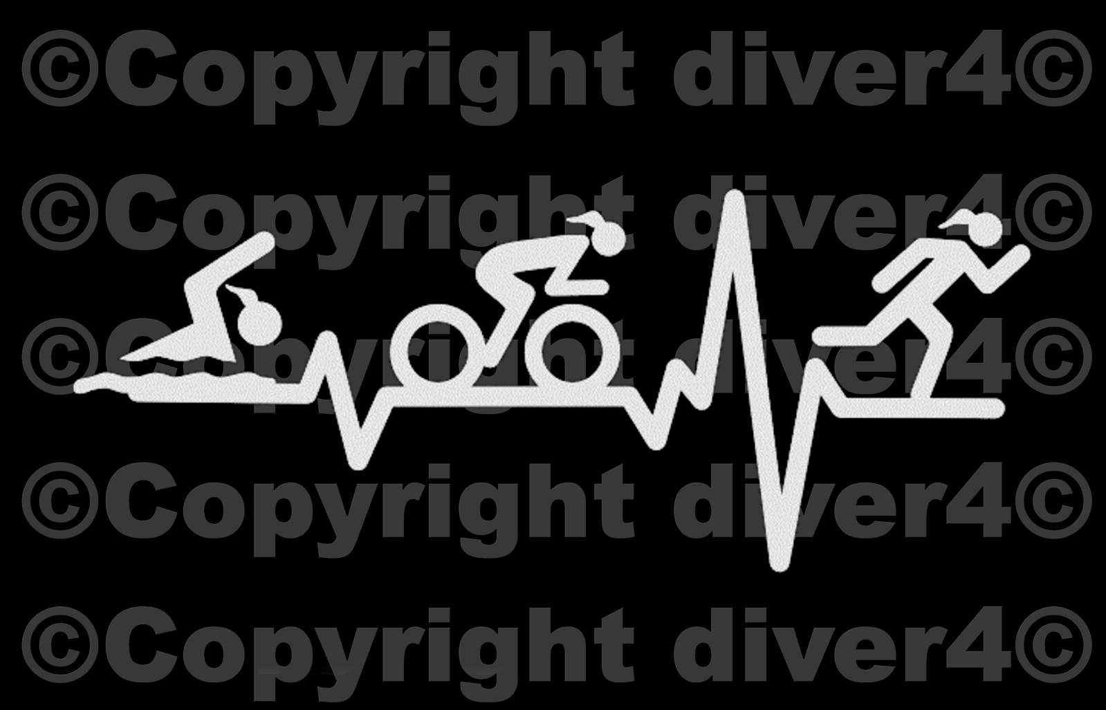 Womens Triathlon in a Pulse Car Truck Van Window Decal Bumper Sticker ...