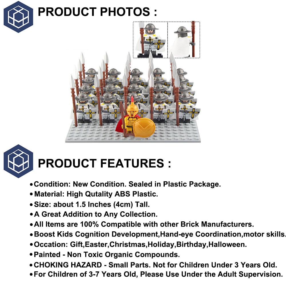 21pcs Medieval Teutonic Knights Army Soliders Custom Minifigure Bricks Toys - Building Toy ...
