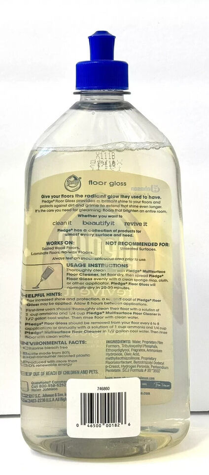 Pledge Revive It Floor Gloss Original SC Johnson 27 fl oz NOS ...