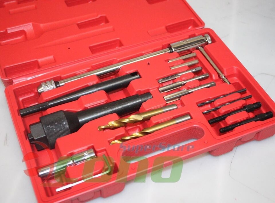 16pc Glow Plug Removal Remover Damage Extractor Tool Kit 8mm 10mm ...