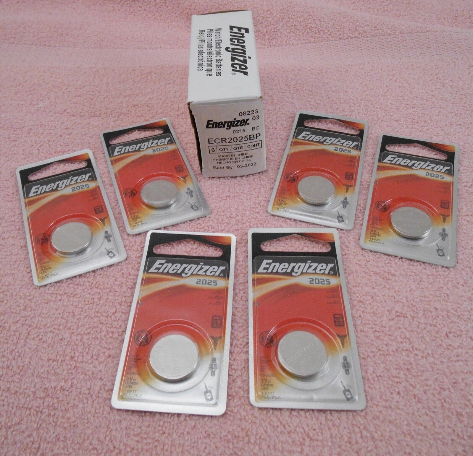 Energizer CR2025 ECR2025BP BOX OF 6 COUNT BATTERIES 3 VOLTS LITHIUM ...
