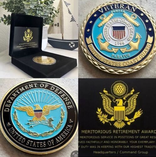 United States Coast Guard Veteran USCG Coin With Retirement Award ...