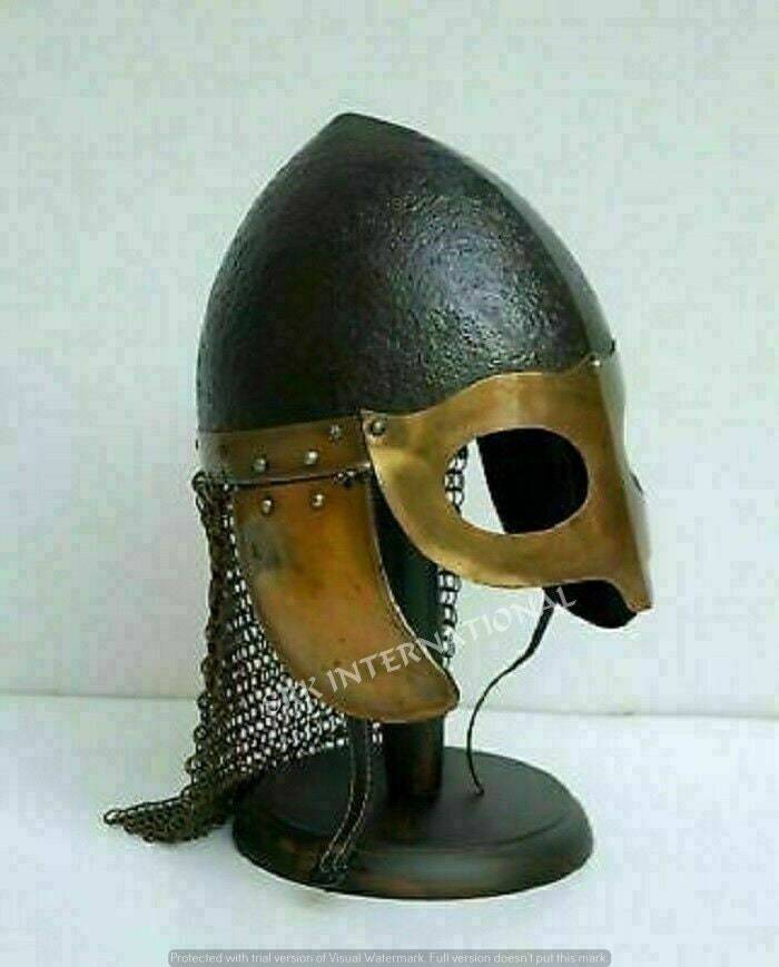 Medieval Viking Antique Helmet Armour Roman Knight Chain Mail Helmet ...