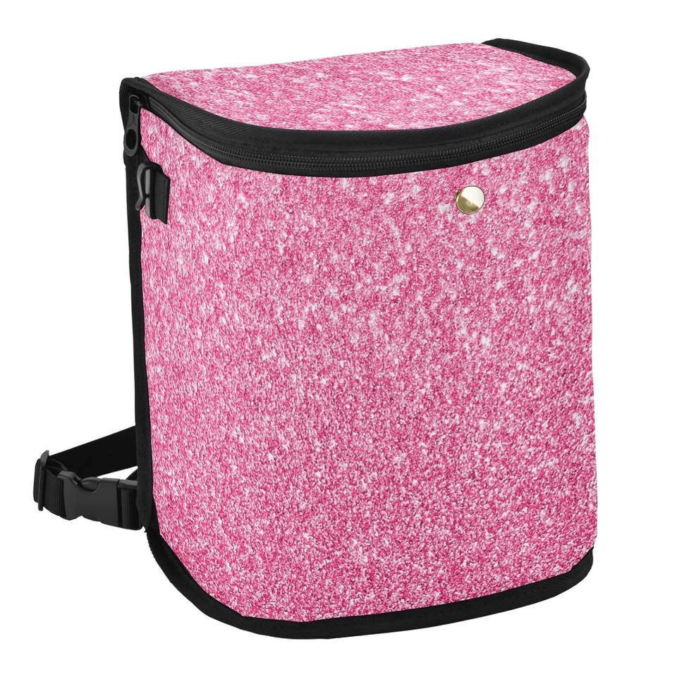 Pink Glitter Car Trash Can with Lid Van Sparkling Particles Garbage ...