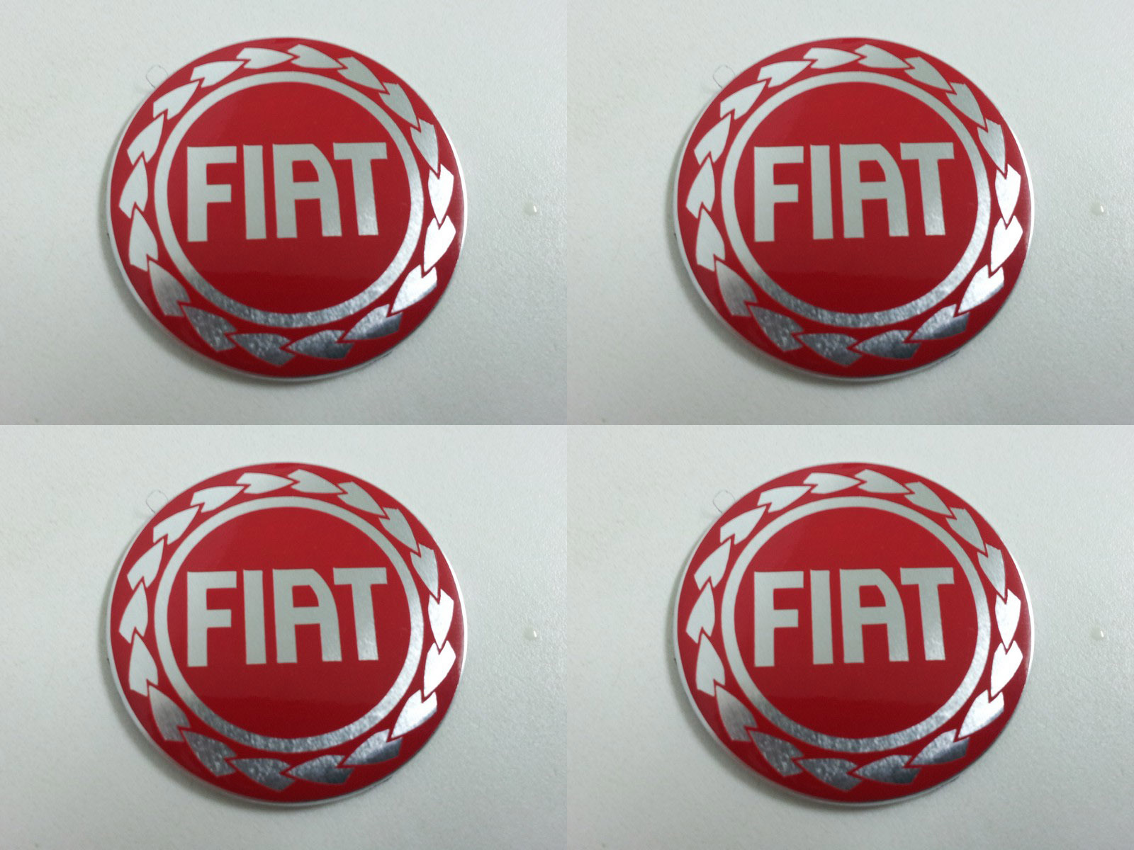 Fiat 7 - Set of 4 Metal Stickers for Wheel Center Caps Logo Badges Rims ...
