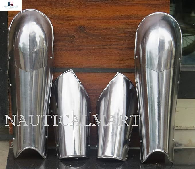 Medieval Steel Leg Guard & Arm Guard Spartan Halloween Costume - Armor ...