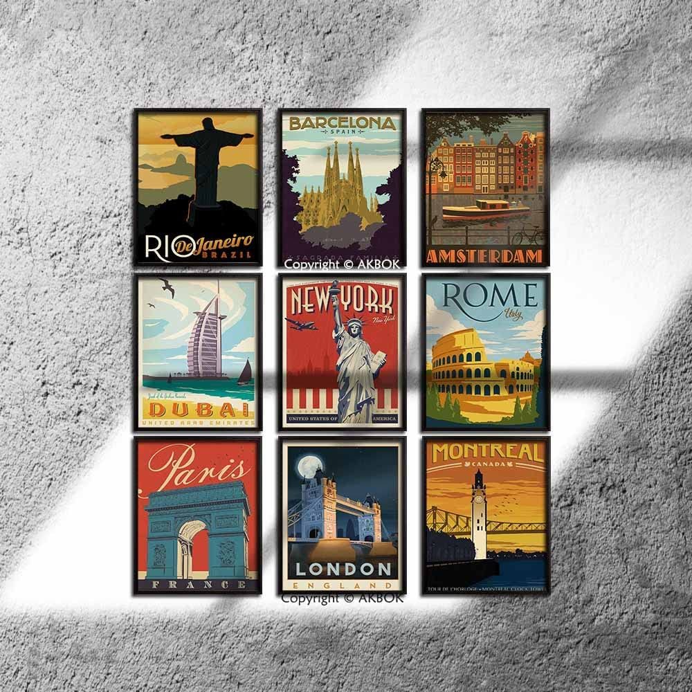 Attractions Around The World Posters Art Prints World Travel Poster ...