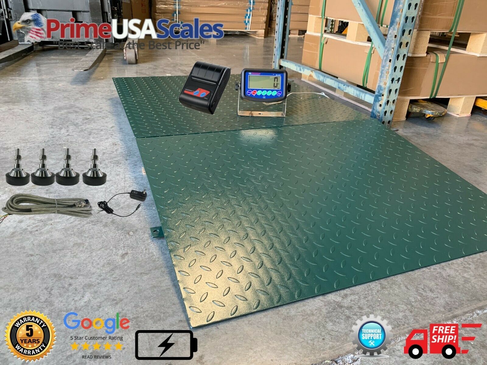 24"x24" (2'x2') Heavy Duty Etek Floor Scale 2,000 lb x .1 lb with Ramp ...