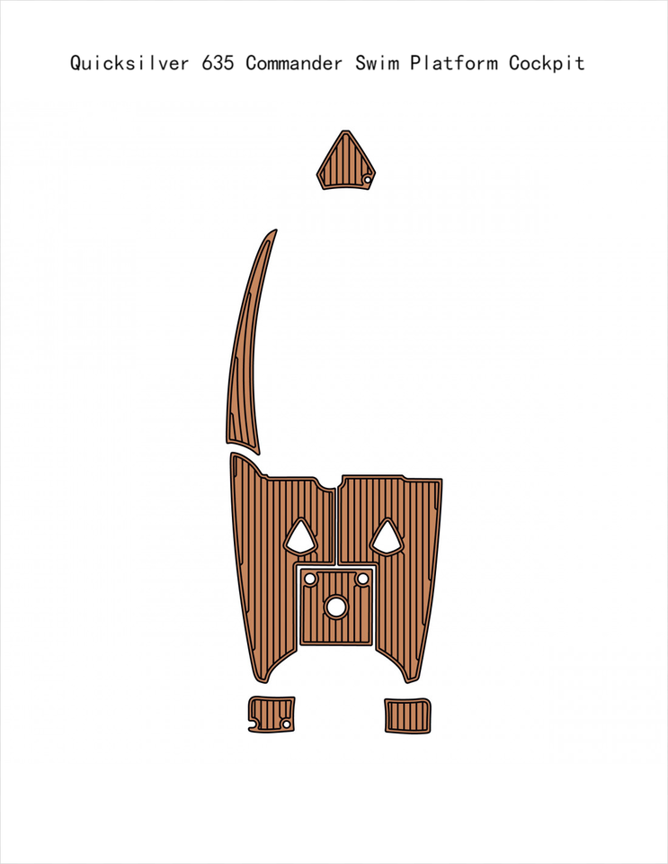 Quicksilver 635 Commander Swim Platform Cockpit Boat EVA Mat Teak Deck ...