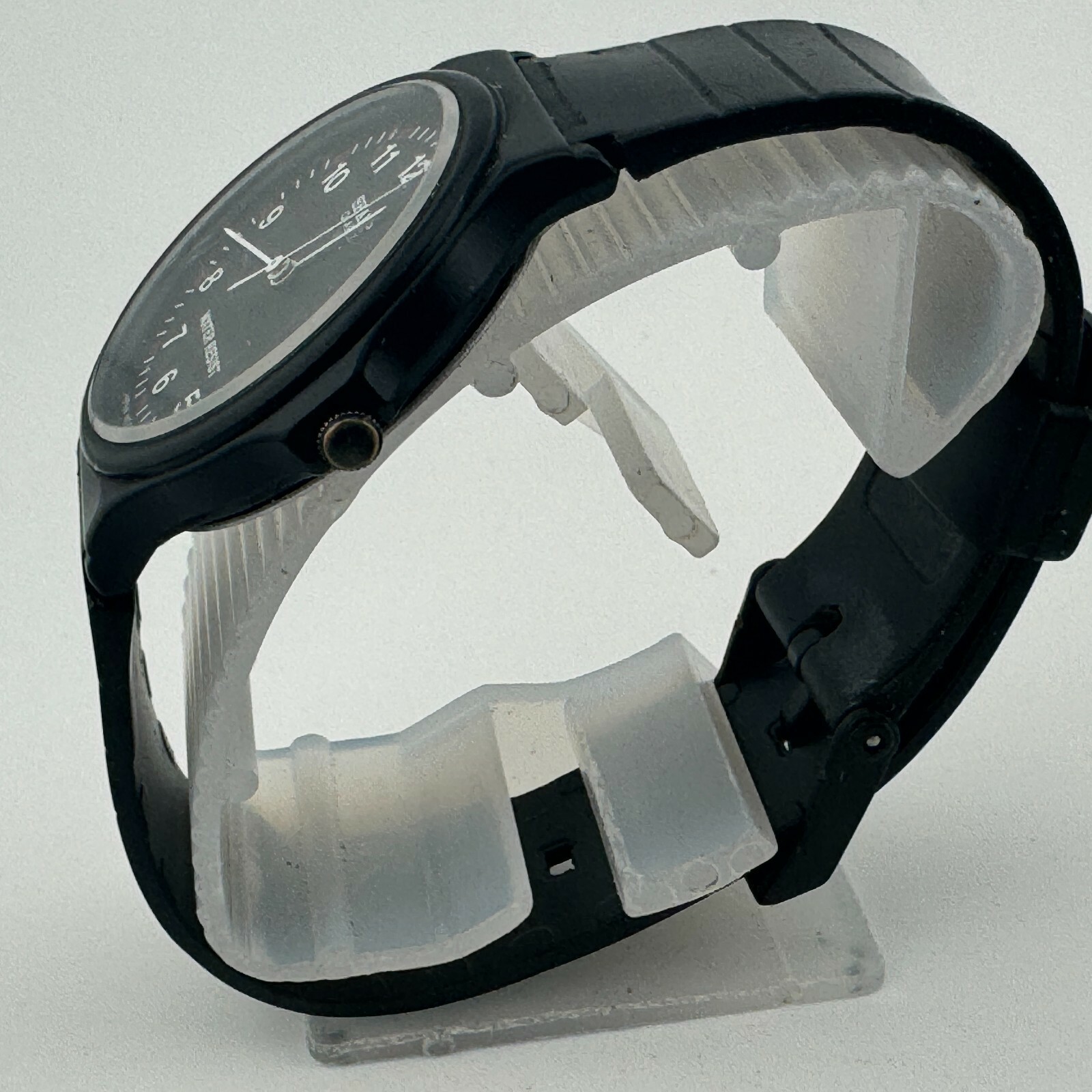 Vintage Sharp Quartz Watch Unisex Black Plastic Military Dial Analog ...