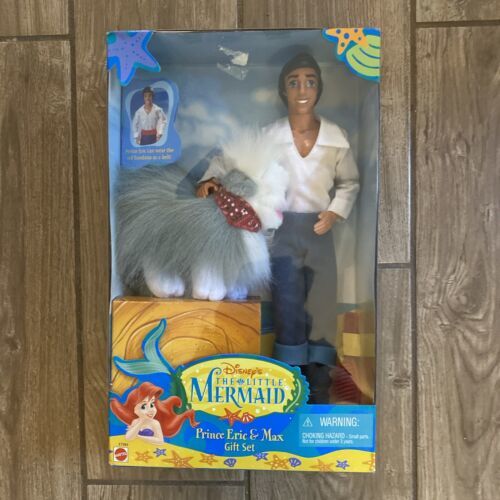 Vintage New Disney The Little Mermaid Prince Eric & Max Gift Set Doll ...