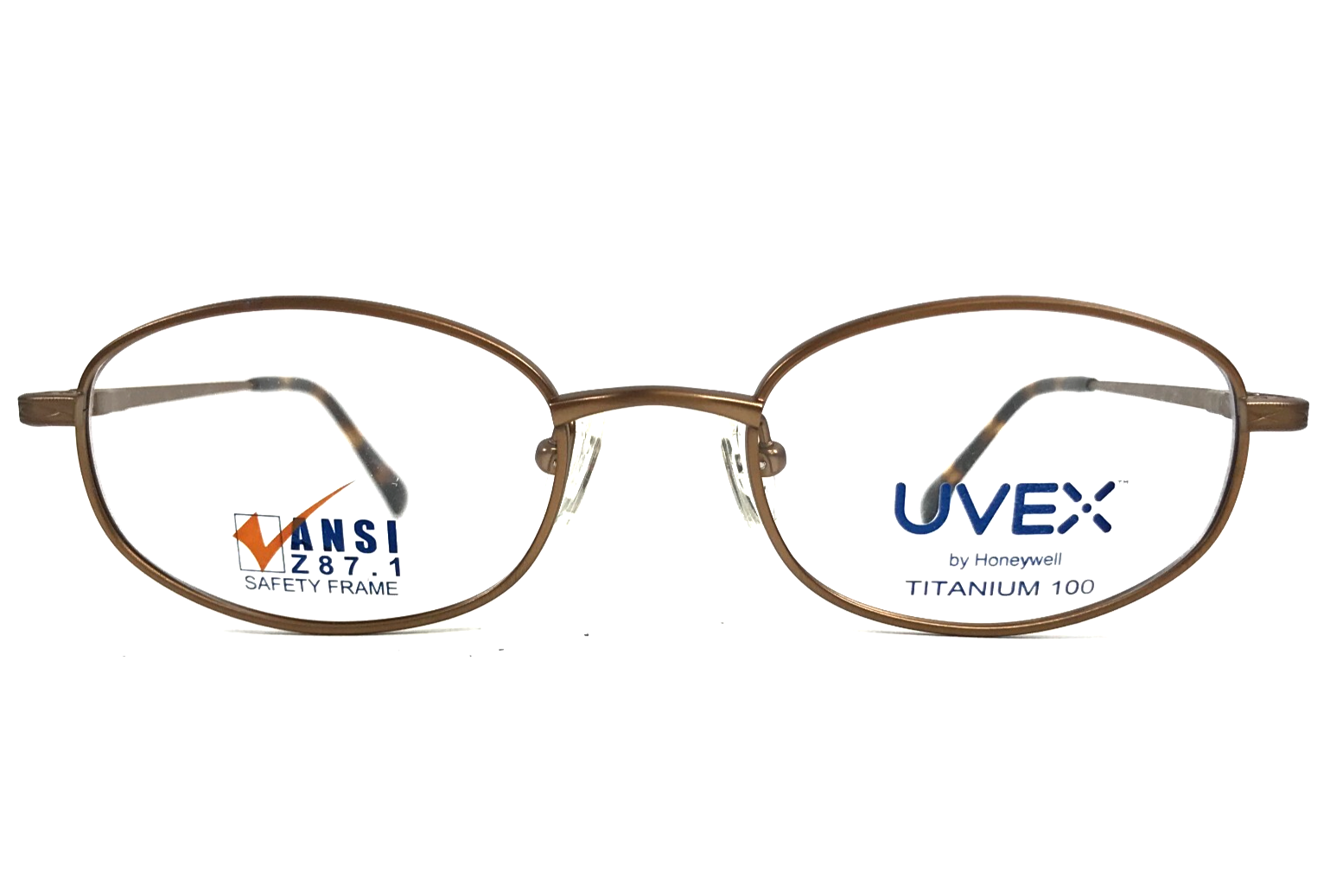 Uvex Safety Eyeglasses Frames EXT6 BRN CS60 Brown Oval Titanium Z87-2 ...