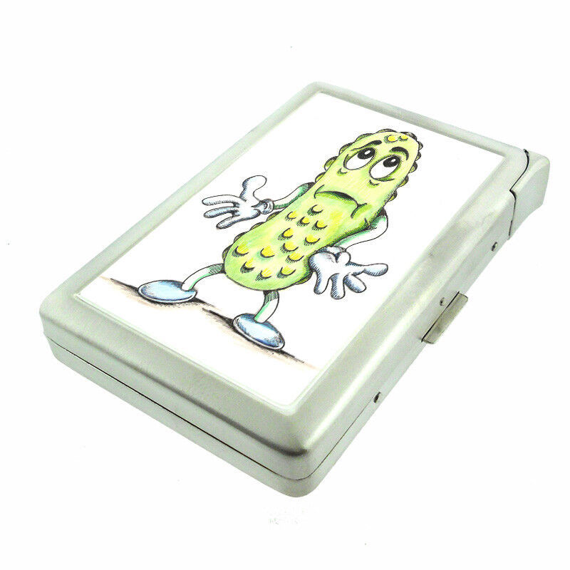 Pickles Em1 100's Size Cigarette Case with Built in Lighter Metal ...