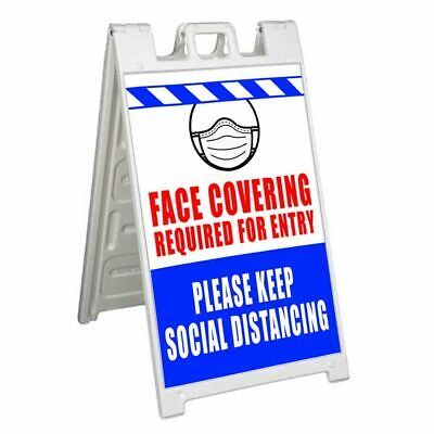 FACE COVERING REQUIRED Signicade 24x36 Aframe Sidewalk Sign Banner ...