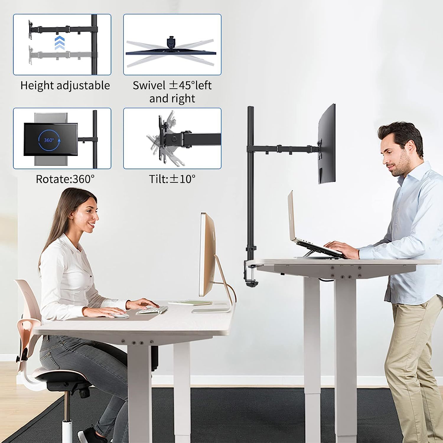 Single Tall Monitor Stand Desk Mount,Extra and similar items