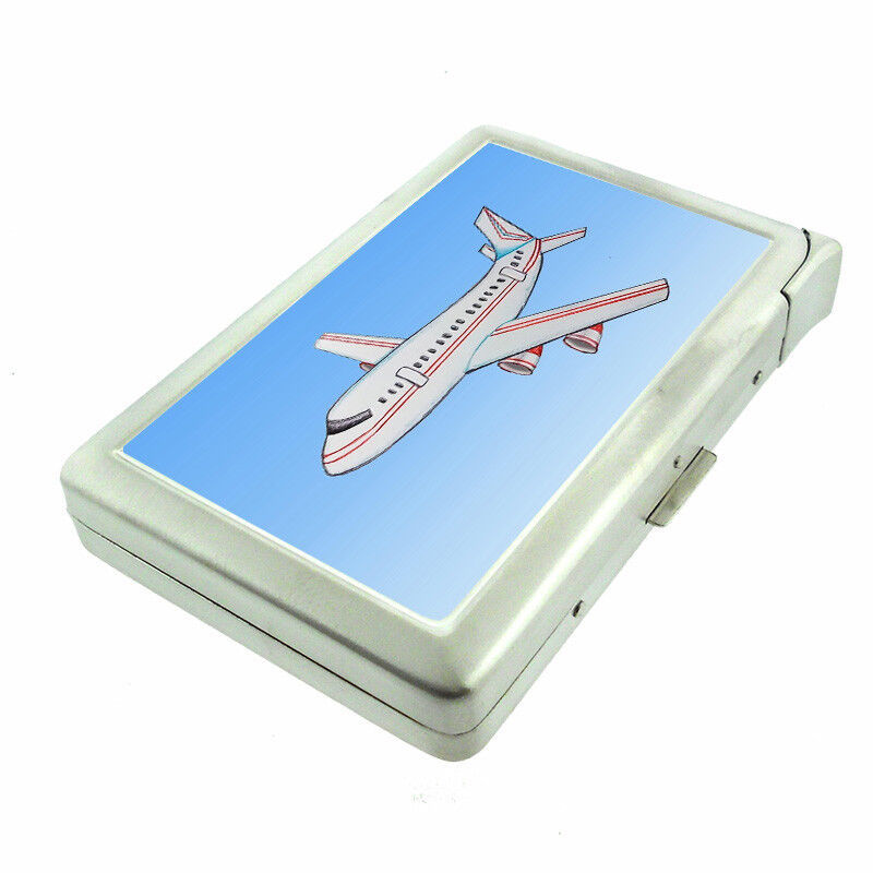 Airplane Cartoon Em1 100's Size Cigarette Case with Built in Lighter ...