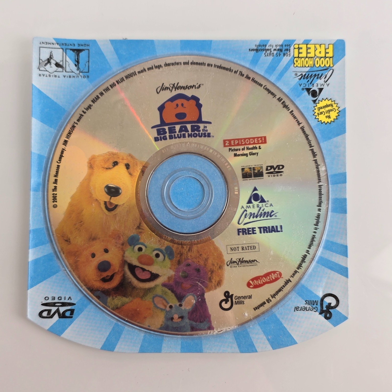 2002 General Mills Jim Henson’s Bear In The Big Blue House DVD AOL disc ...