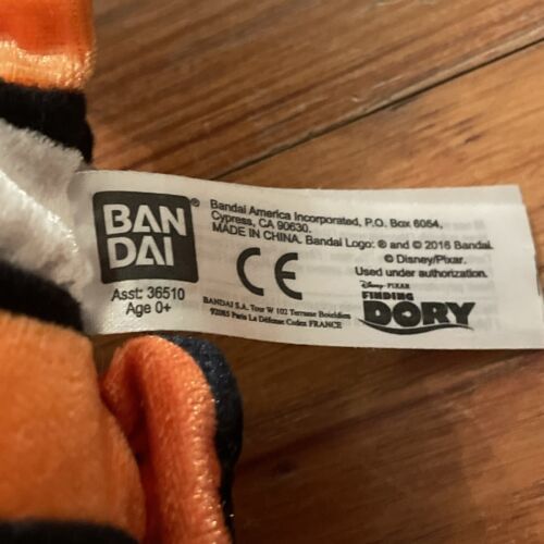 Disney Pixar Finding Dory Orange Clown Fish Plush Stuffed Animal Bandai ...