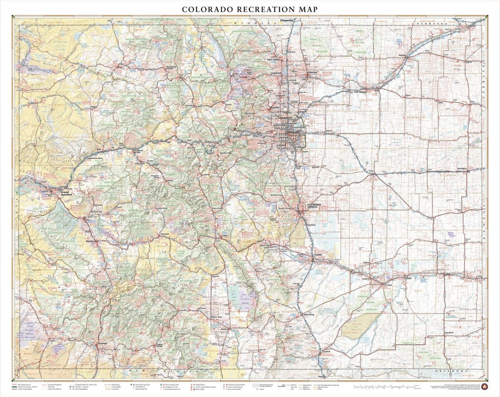 Colorado Recreation Laminated Wall Map and 43 similar items