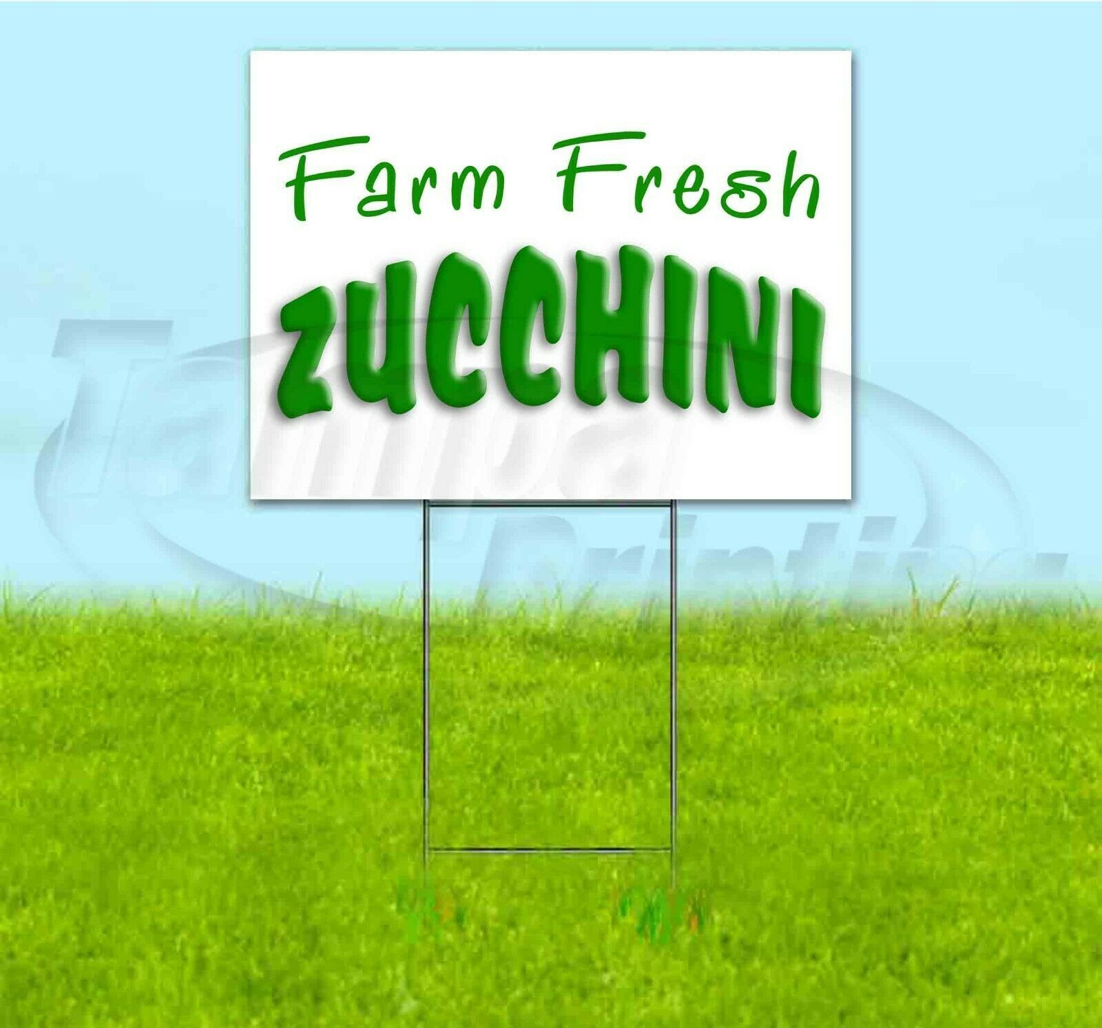 FARM FRESH ZUCCHINI 18x24 Yard Sign Corrugated Plastic Bandit Lawn USA ...