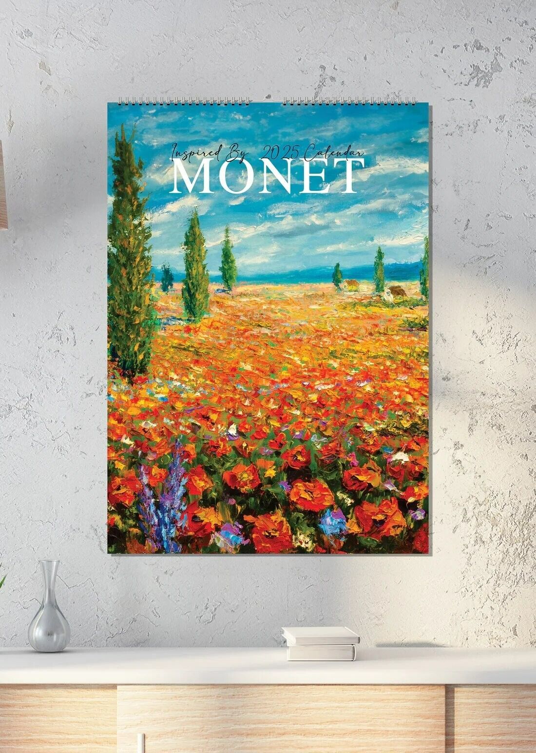Monet A3 Calendar 2025 - Month To View - Art - Wirobound - Calendars