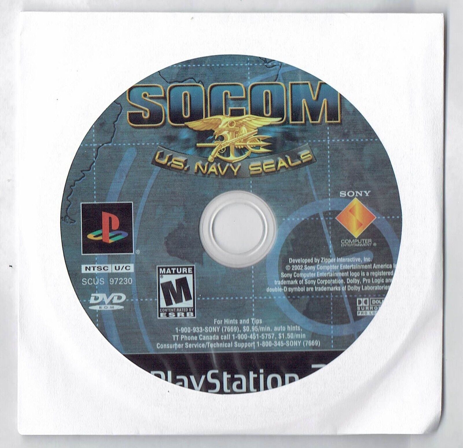 Socom US Navy Seals PS2 Game PlayStation 2 disc only - Video Games