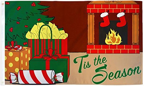 Ant Enterprises Tis The Season (Fireplace) Flag 3x5ft Poly - Everything ...