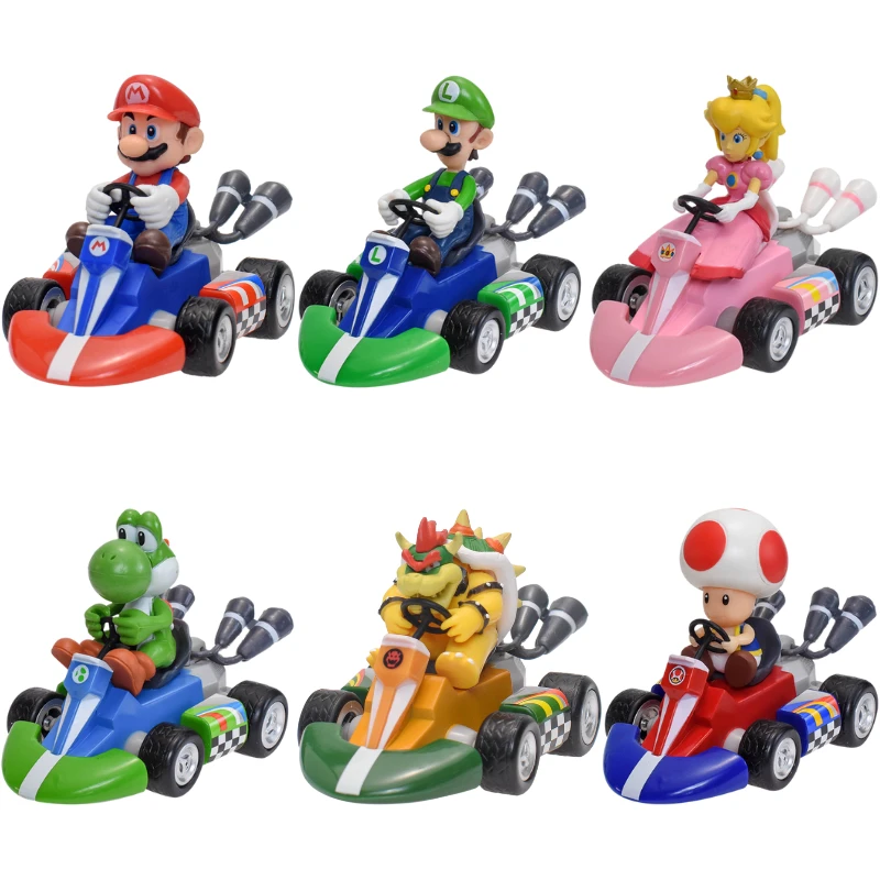 Mario Bros Pull Back Cars Princess Peach Bowser Donkey Kong Yoshi Luigi ...