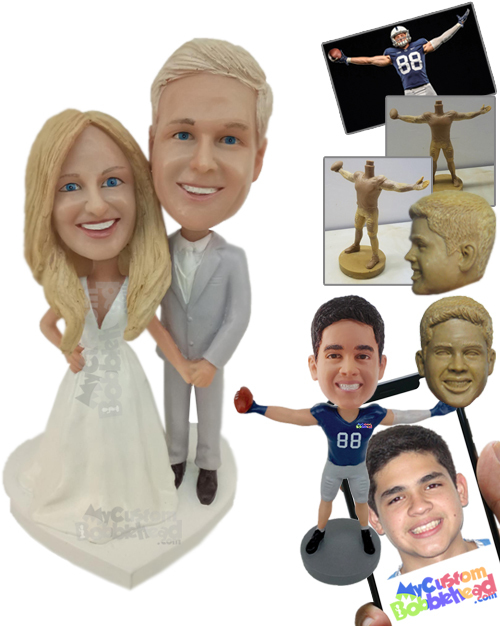 Personalized Bobblehead Lovely Wedding Couple In Wedding Attire Ready ...