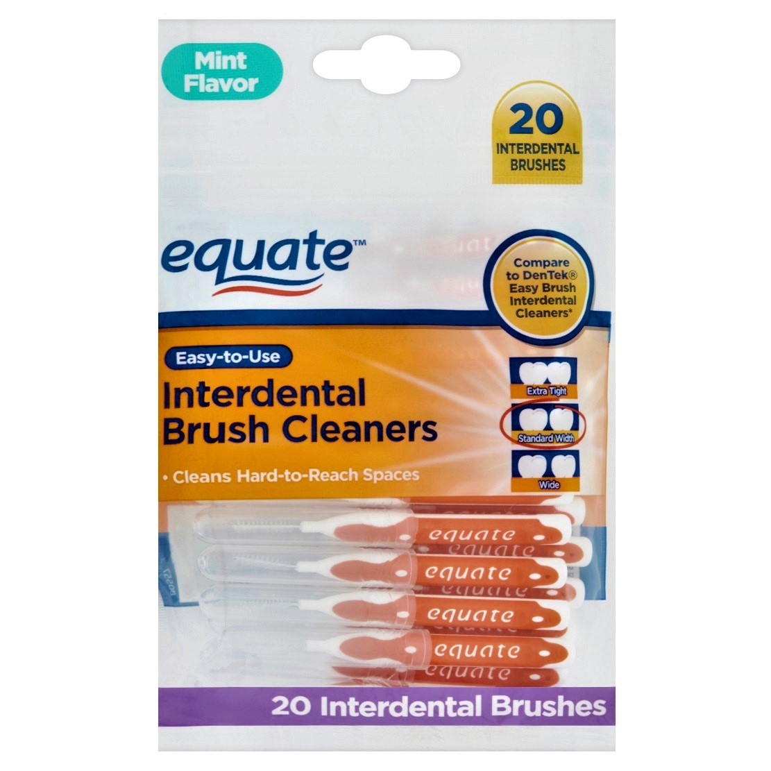 Equate Interdental Brush Cleaners for Standard Width Spaces 20 Count ...