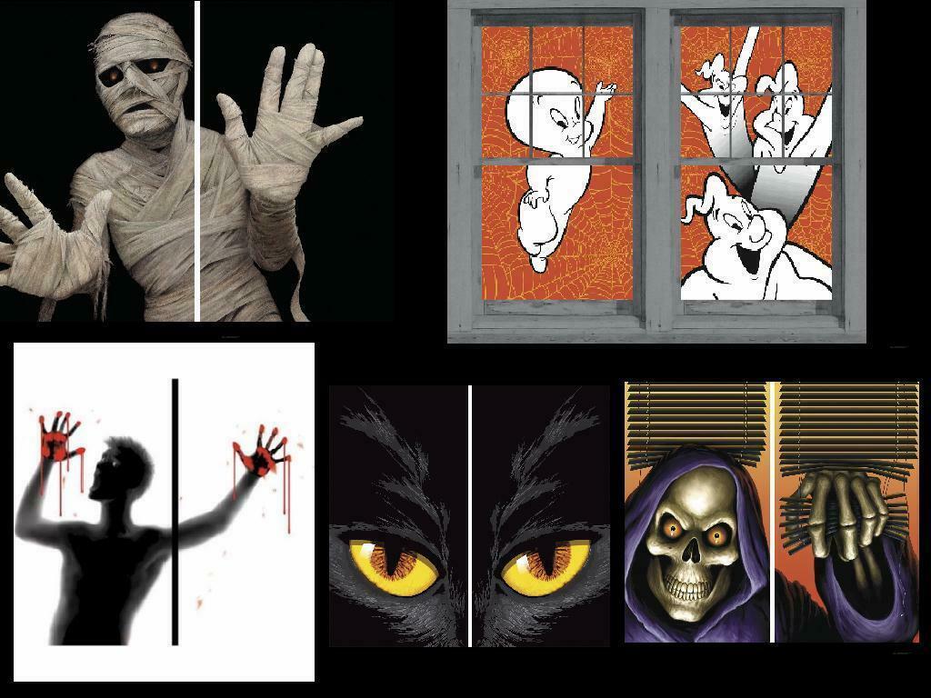 Halloween WOWindow Posters Casper Yellow Eye Cat Mummy Screamer Grim ...