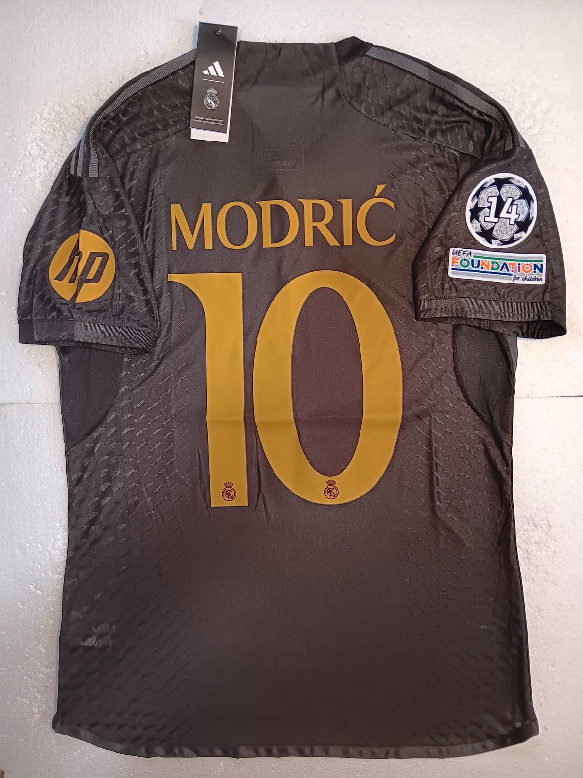 Luka Modric Real Madrid UCL Match Slim Black Third 3rd Soccer Jersey ...