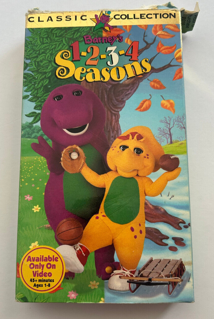 Barney's 1-2-3-4 Seasons VHS 1996 Classic Collection Cartoon Tape Movie ...