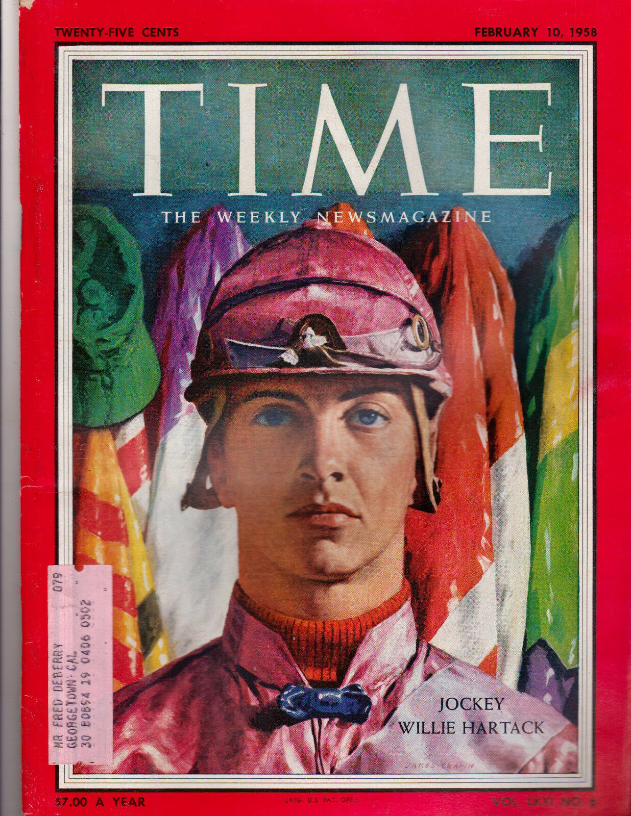 Time Magazine 1958, February 10, Jockey Willie Hartack, Explorer's ...