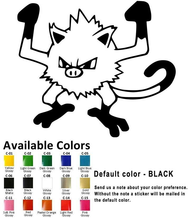 Mankey Pokemon Vinyl Decal Sticker Car Window laptop iPhone Pokémon Go ...