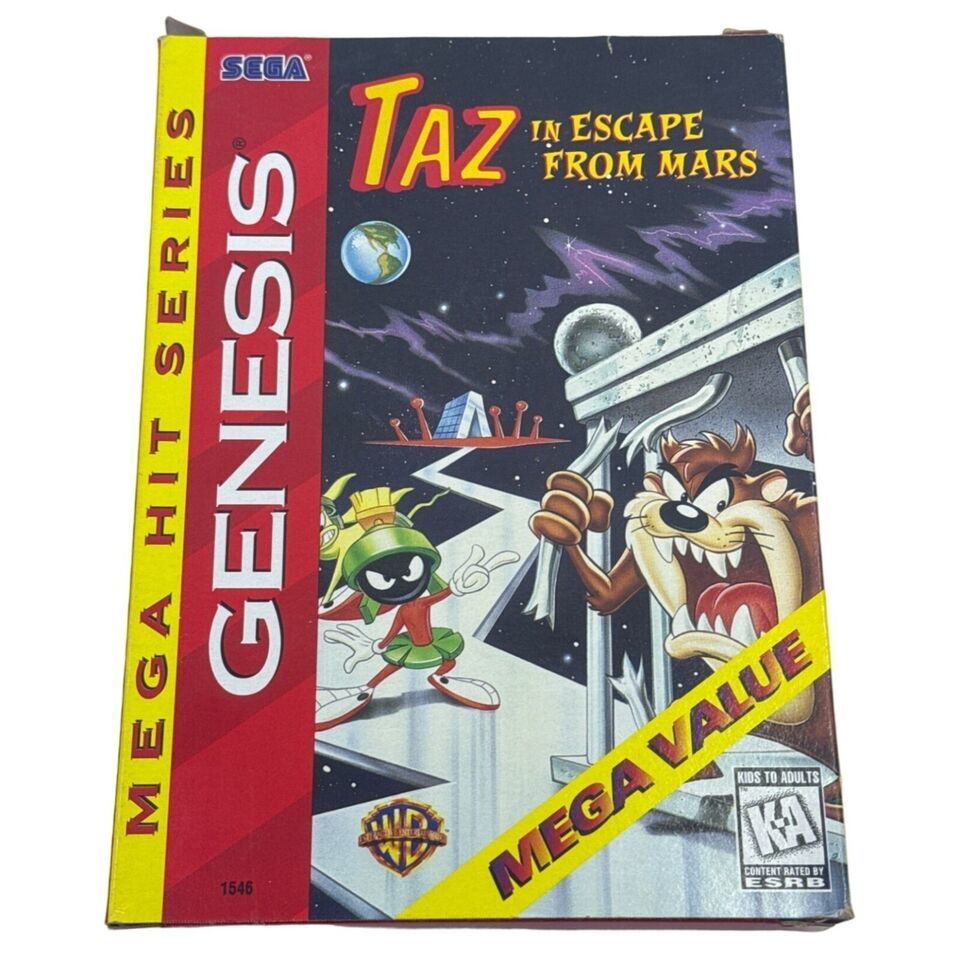 Taz In Escape From Mars [Cardboard Box] Sega Genesis Complete Game ...