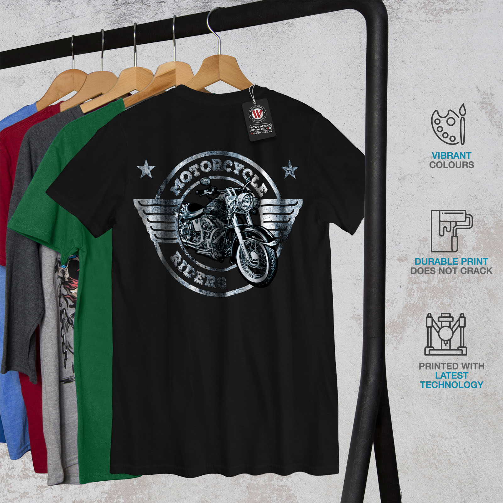 Rider Motorcycle Biker Shirt Bike Life USA Men T-shirt Back - Shirts