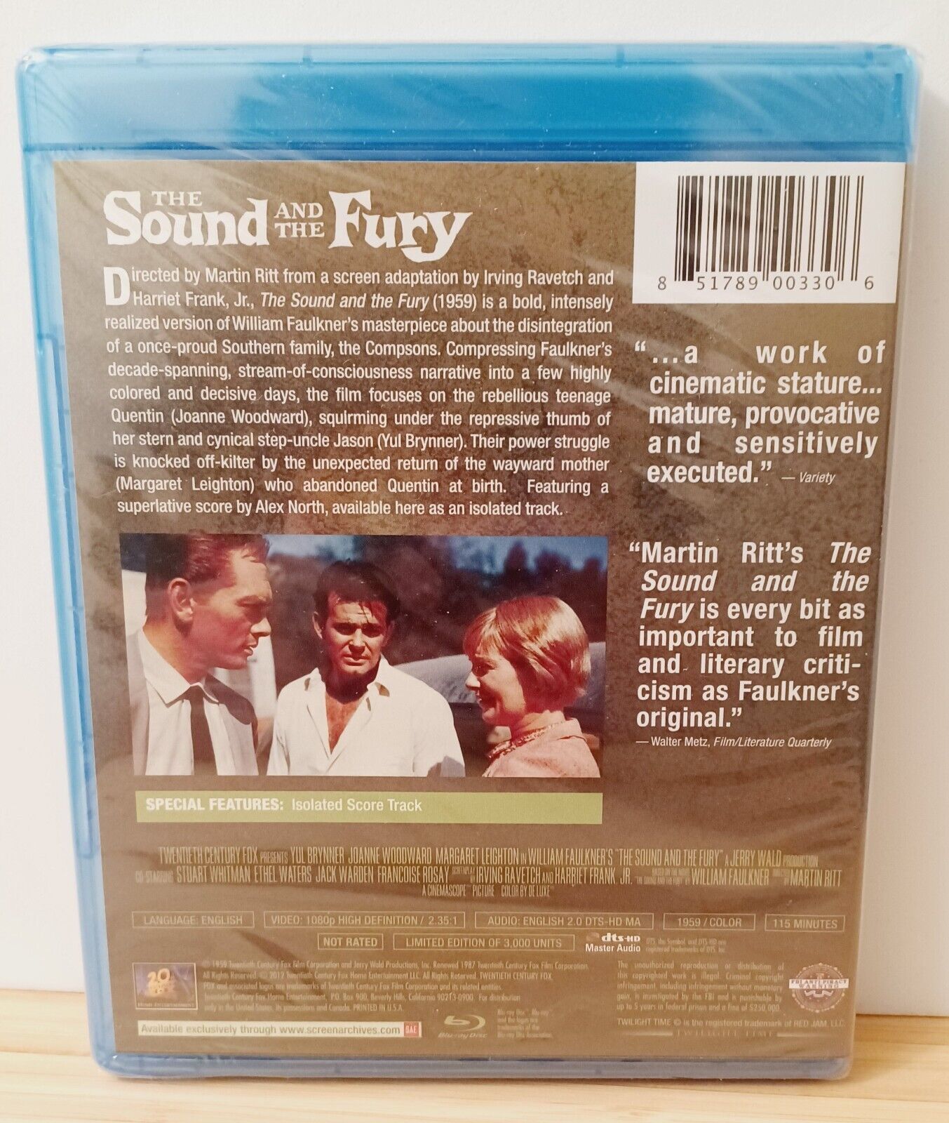 The Sound and The Fury / Blu-ray SEALED / Twilight Time / Yul Brynner ...