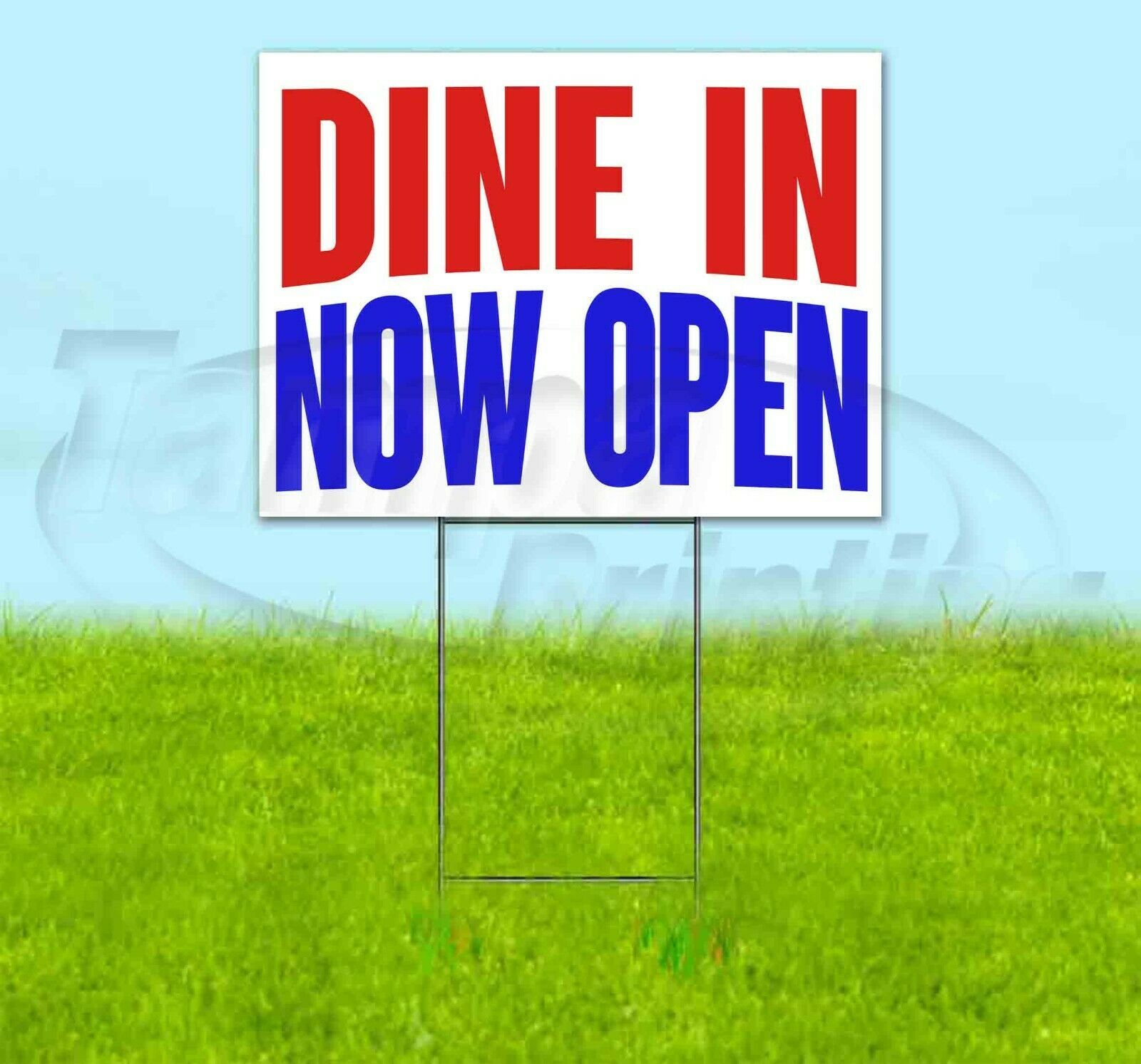 DINE IN NOW OPEN 18x24 Yard Sign Corrugated Plastic Bandit Lawn ...