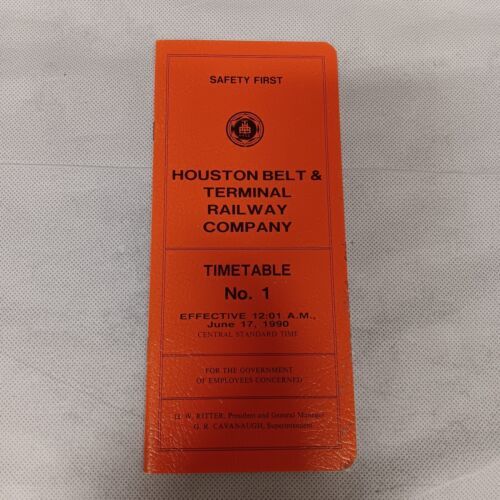 Houston Belt & Terminal Railway Employee Timetable No 1 1990 - Employee ...